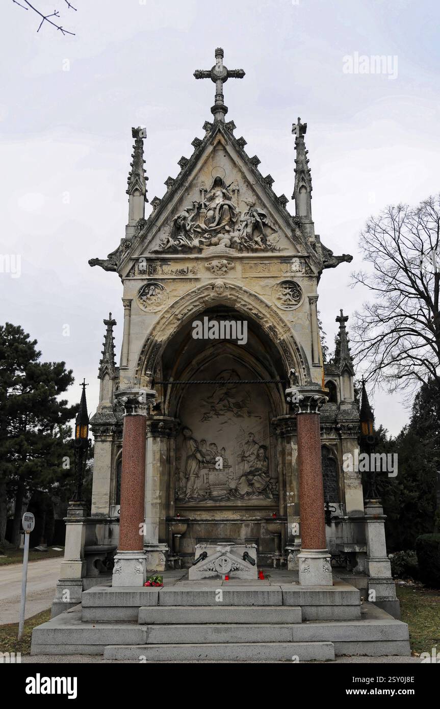 Vienna Central Cemetery, Vienna, Austria, Europe, Gothic chapel with ...