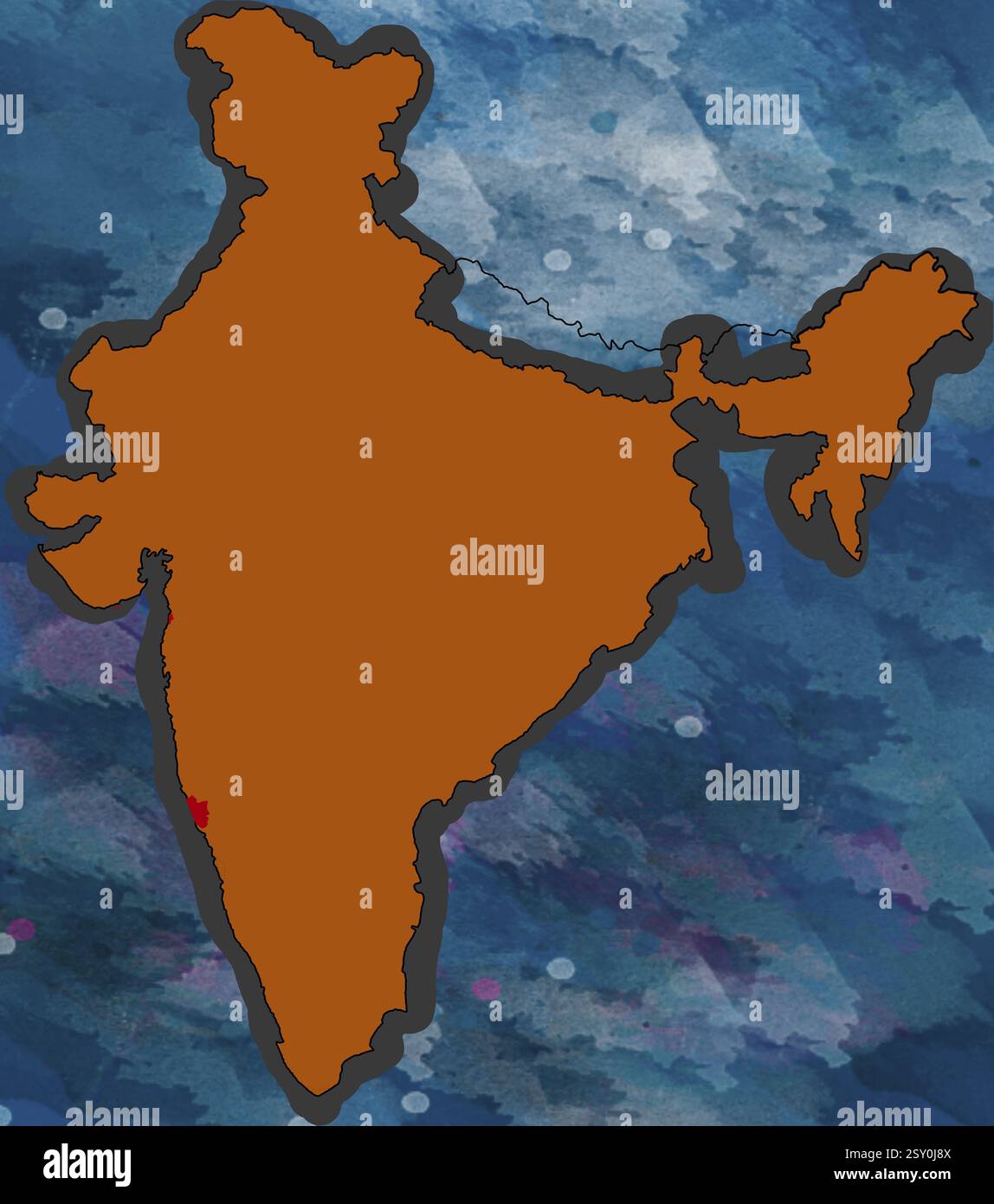 Illustration, goa daman diu location map, india, asia Stock Photo - Alamy