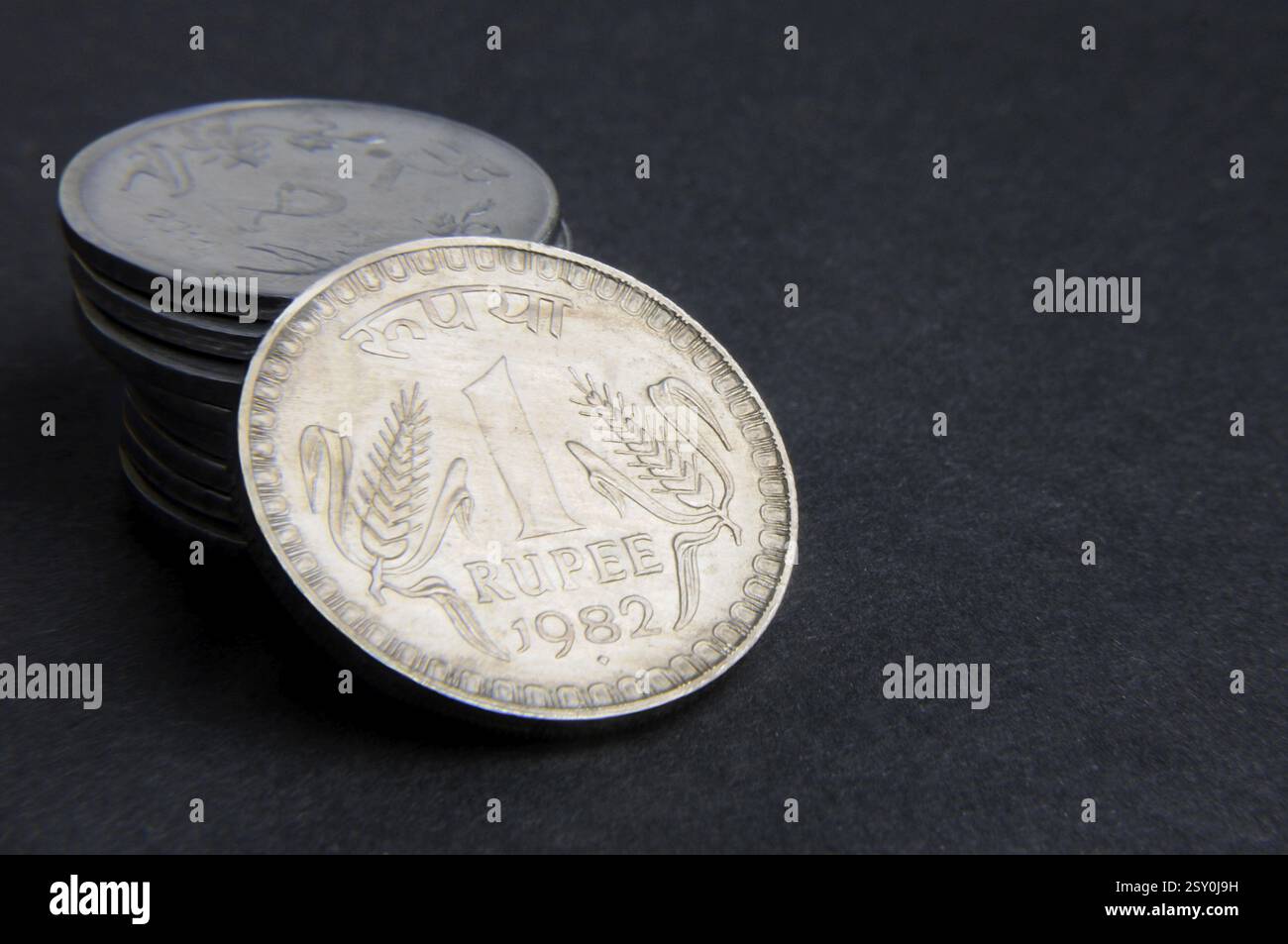 Concept of Indian coin one Rupee Stock Photo - Alamy