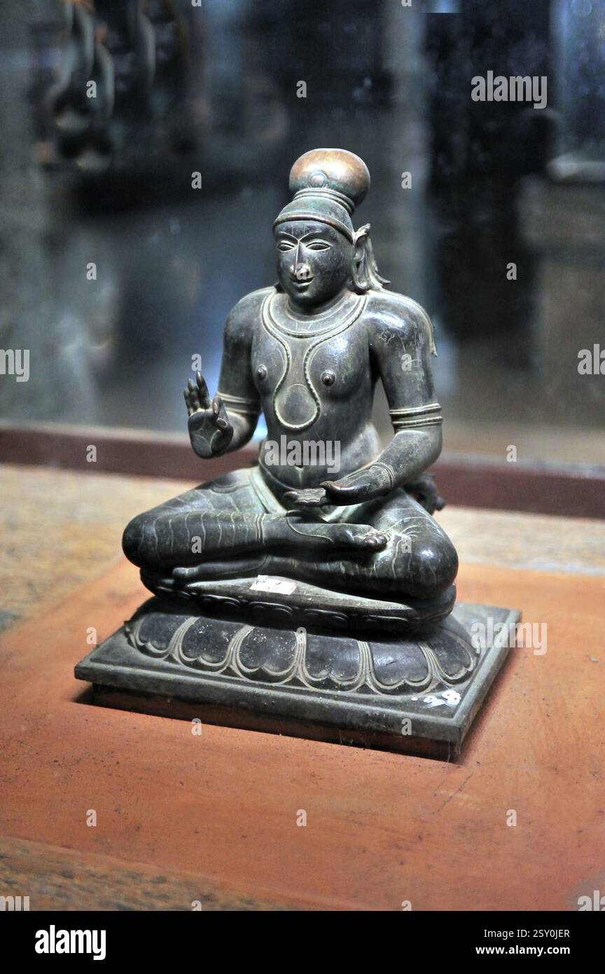 Bronze statue of man chola dynasty in meenakshi temple madurai ...