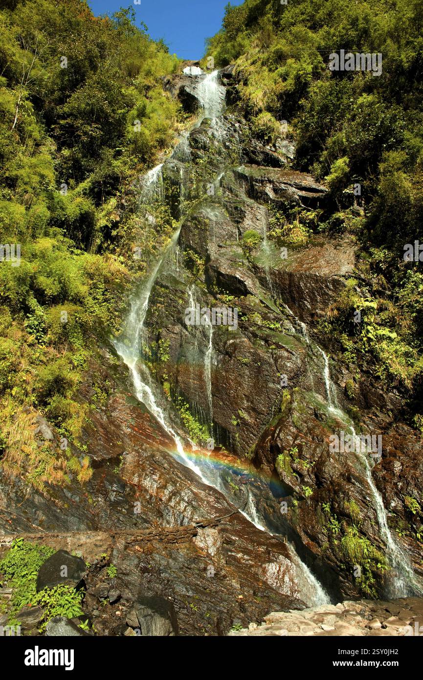 Waterfall gaurikund to kedarnath, uttarakhand, india, asia Stock Photo ...
