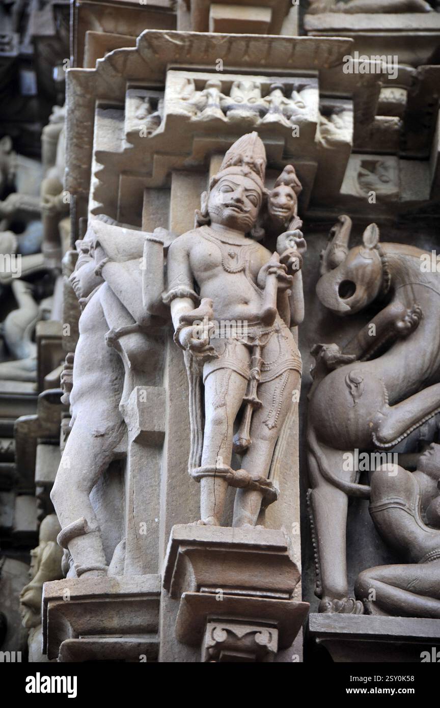 God of death Yama dev Khajuraho Madhya Pradesh India Asia Stock Photo ...
