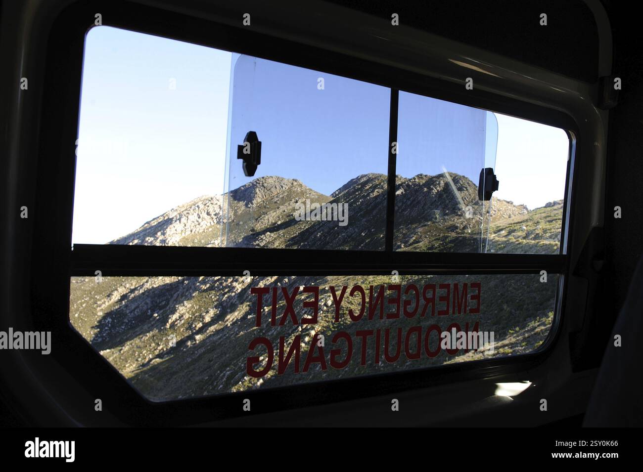 Emergency exit window south africa Stock Photo - Alamy