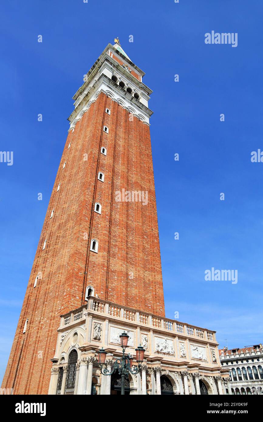 The Saint Mark's campanile, on the square of the same name, opposite ...