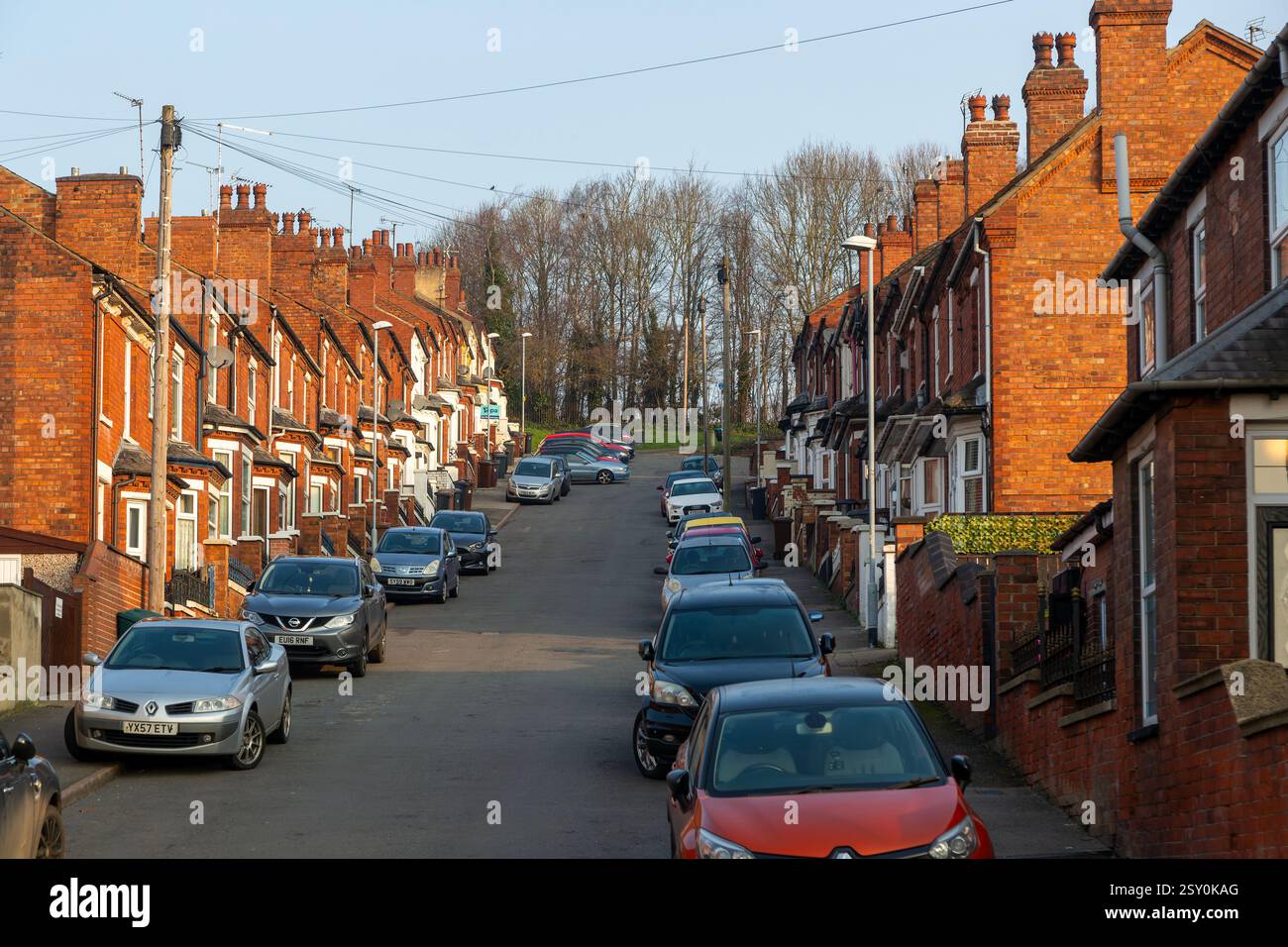 Victorian terraced housing with small front gardens, Fairfield Street ...