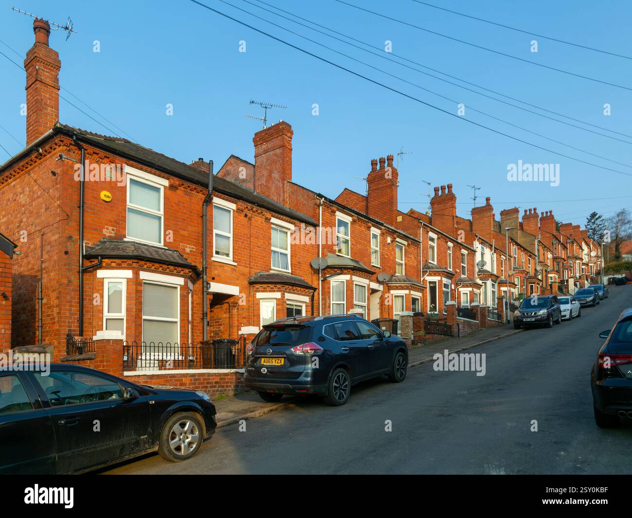 Victorian terraced housing with small front gardens, Clarina Street ...