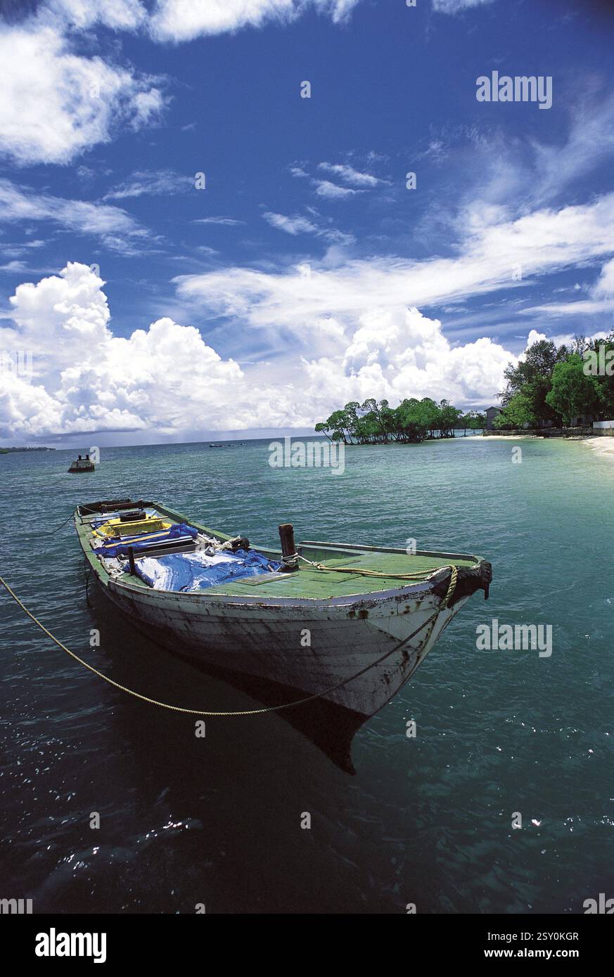 Empty fishing boat, andaman and nicobar islands, india, asia Stock ...