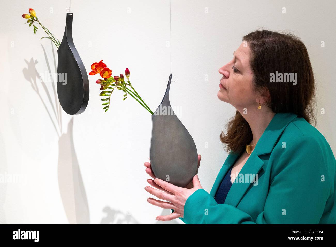London, UK. 26 February 2025. Metal vessels by Angela Cork (pictured ...