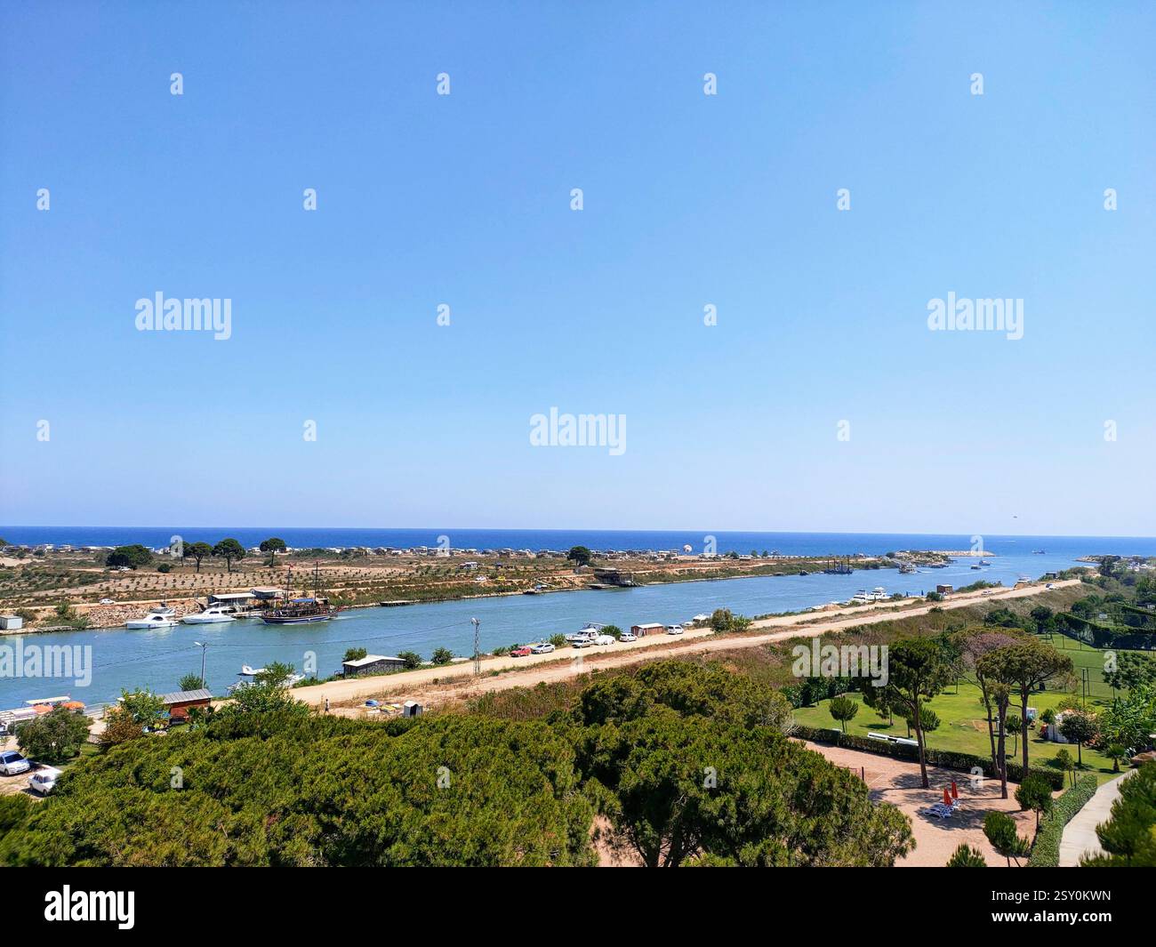 The view where the Aksu River meets the Mediterranean Sea Stock Photo ...