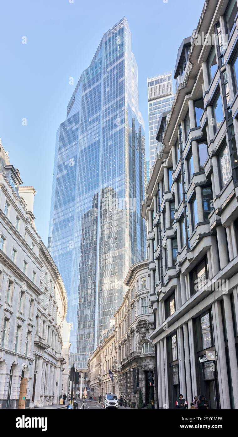 22 Bishopsgate among the skyscraper modern office buildings and older ...