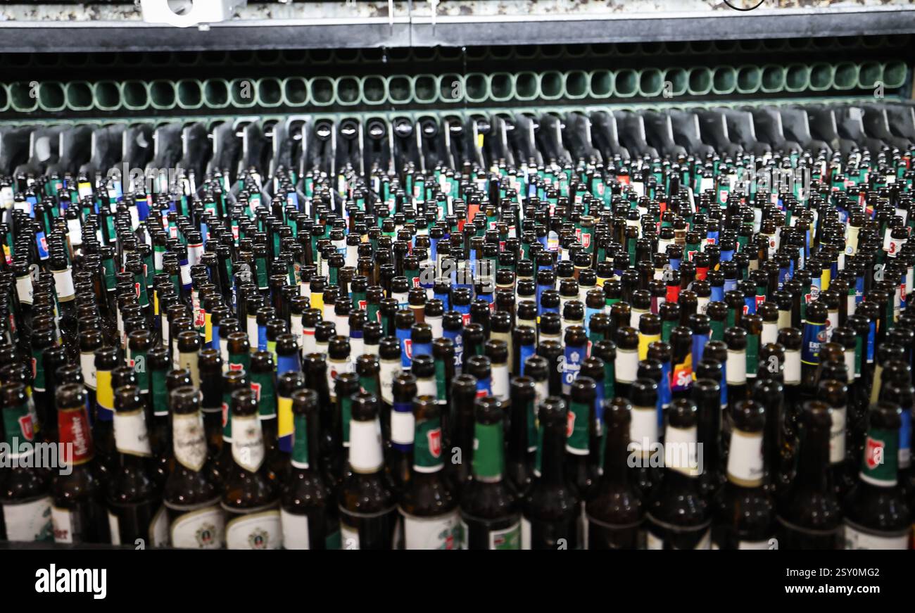 Hamburg, Germany. 26th Feb, 2025. Empty beer bottles of various brands ...