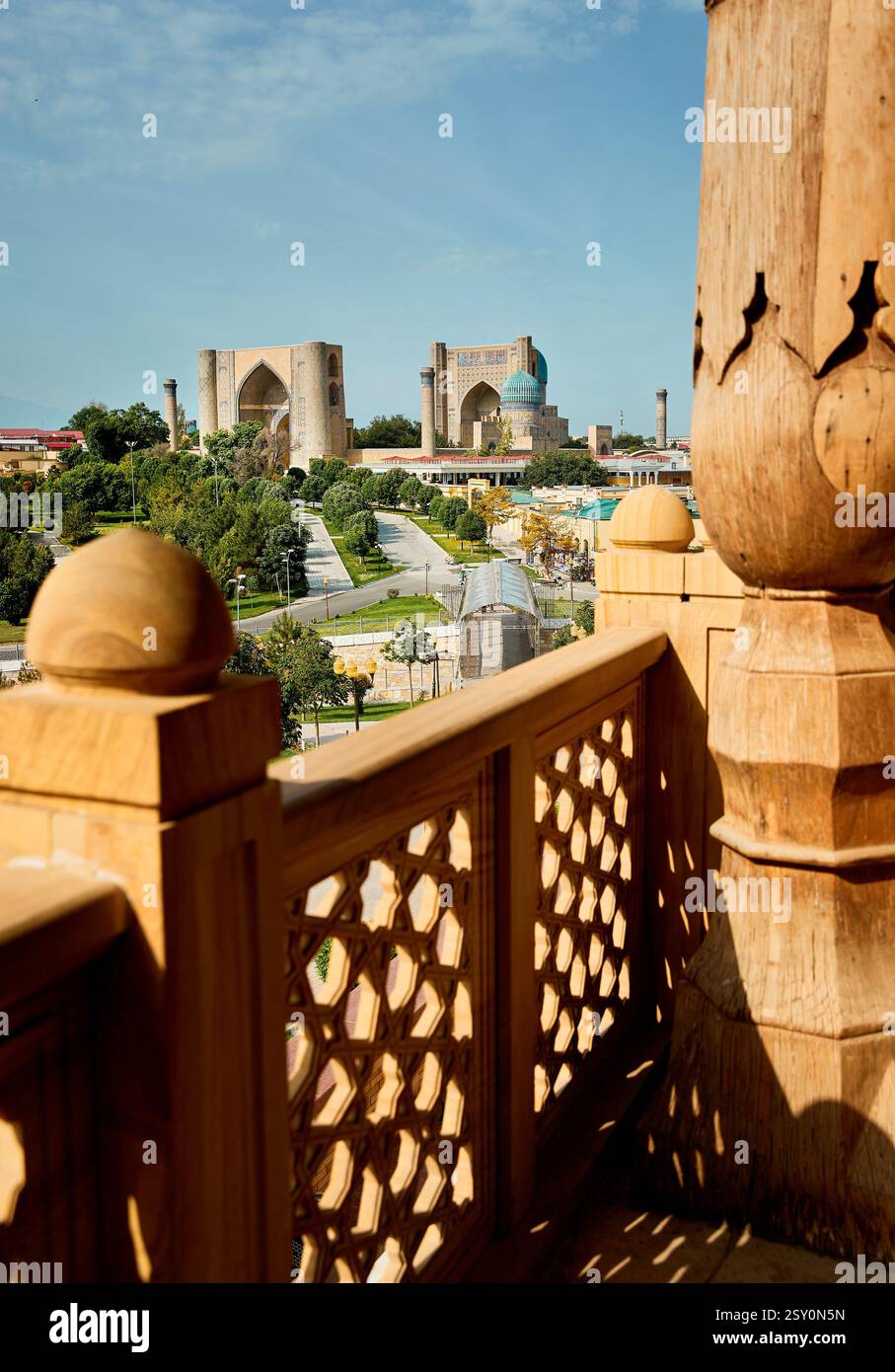 Bibi Khanum mosque complex view from Hazrat Khizr mosque in Samarkand ...