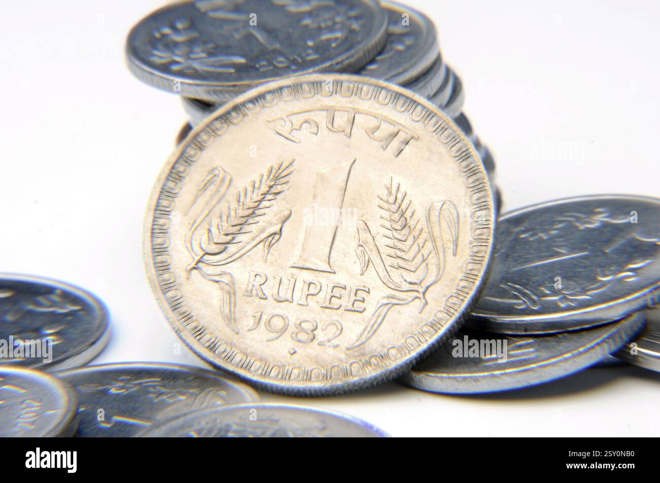 Concept of Indian coin one Rupee Stock Photo - Alamy