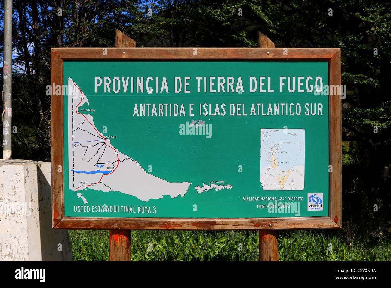 Map of the Tierra del Fuego Province in the Tierra del Fuego National ...
