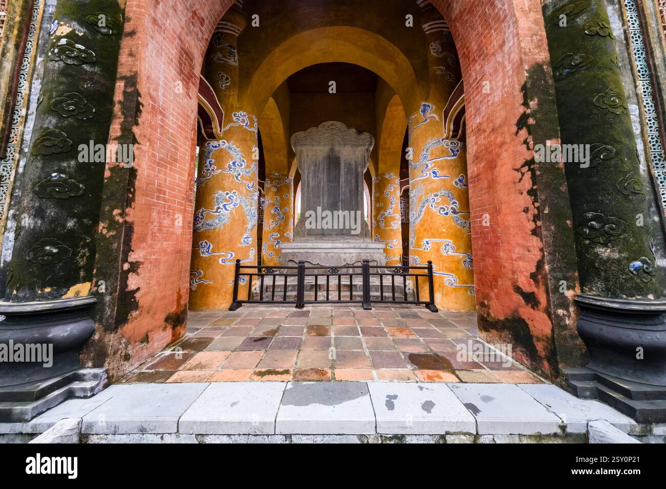 Stele pavilion with a monument to the reign of Tu Duc at the tomb of ...