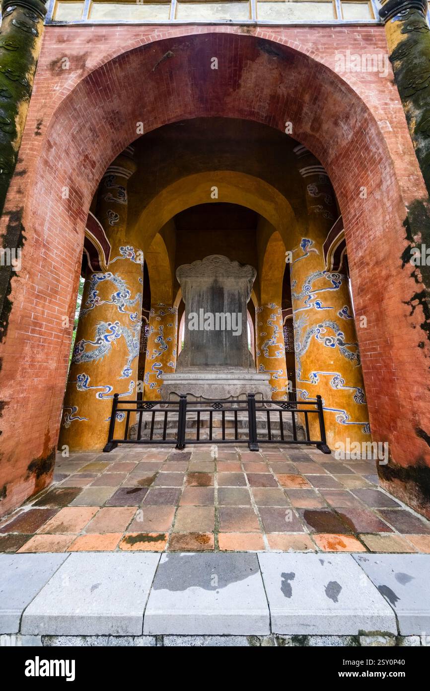 Stele pavilion with a monument to the reign of Tu Duc at the tomb of ...