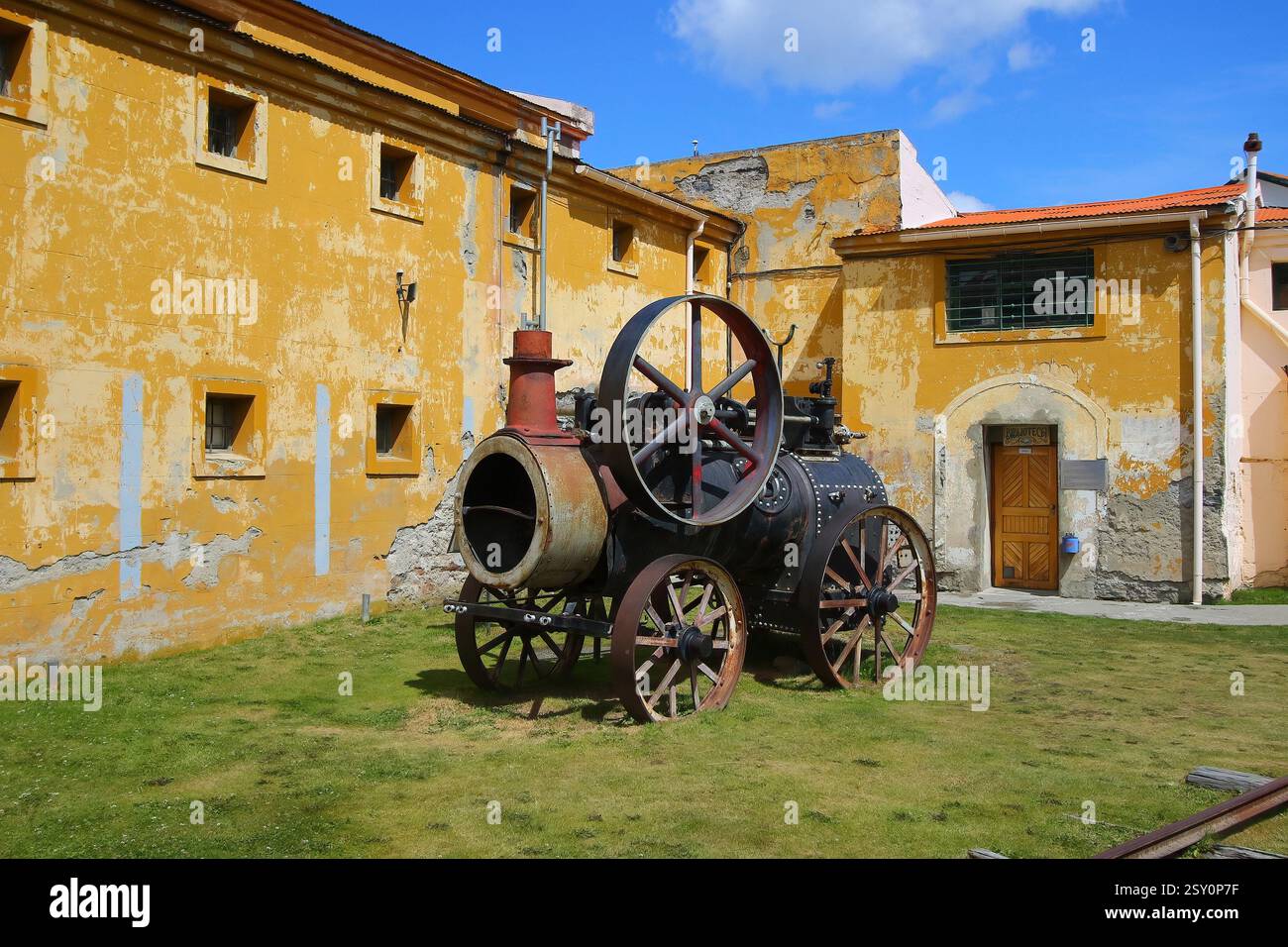 Heritage steam train locomotive in the courtyard of the Maritime Museum ...