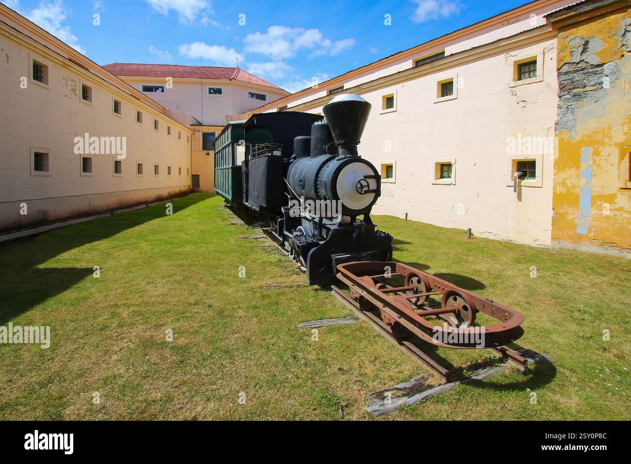 Heritage steam train locomotive in the courtyard of the Maritime Museum ...