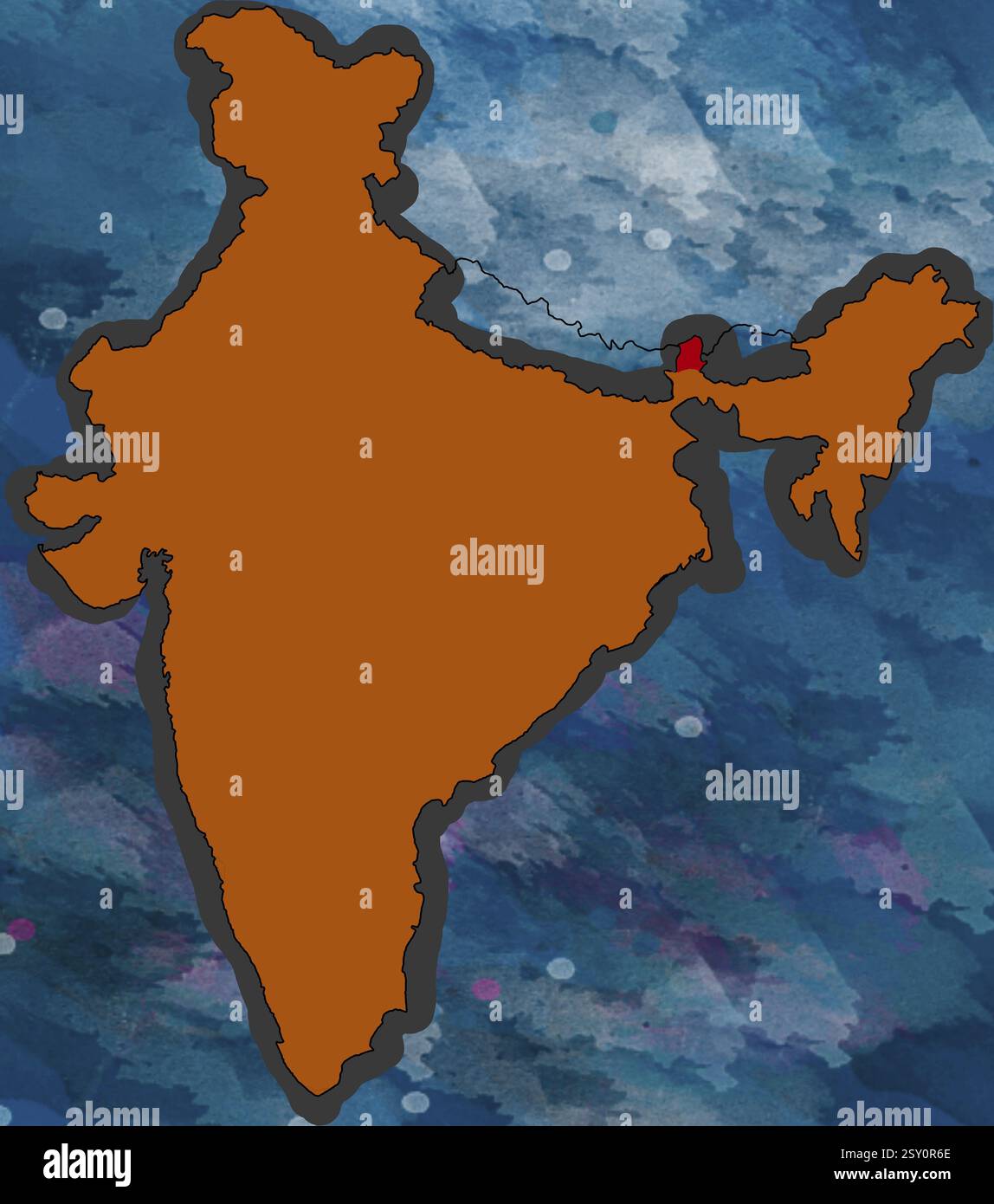 Illustration, sikkim location map, india, asia Stock Photo - Alamy