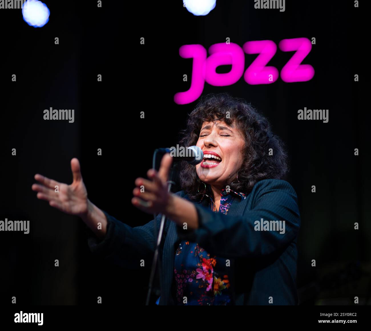 Female singer performing at jazz club hi-res stock photography and ...