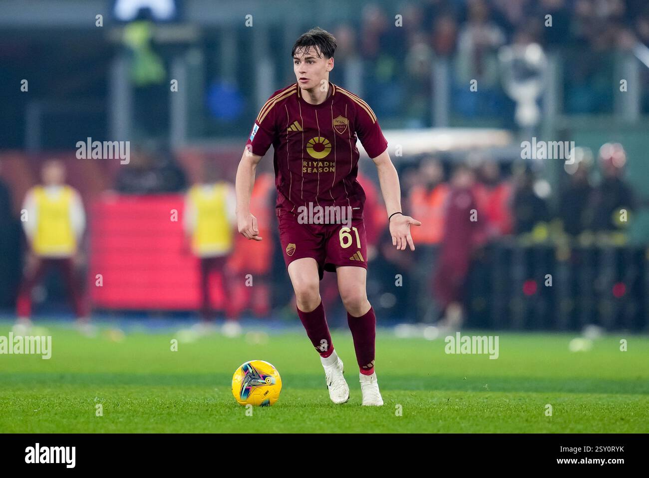Rome, Italy. 24th Feb, 2025. Niccolo' Pisilli of AS Roma during the ...