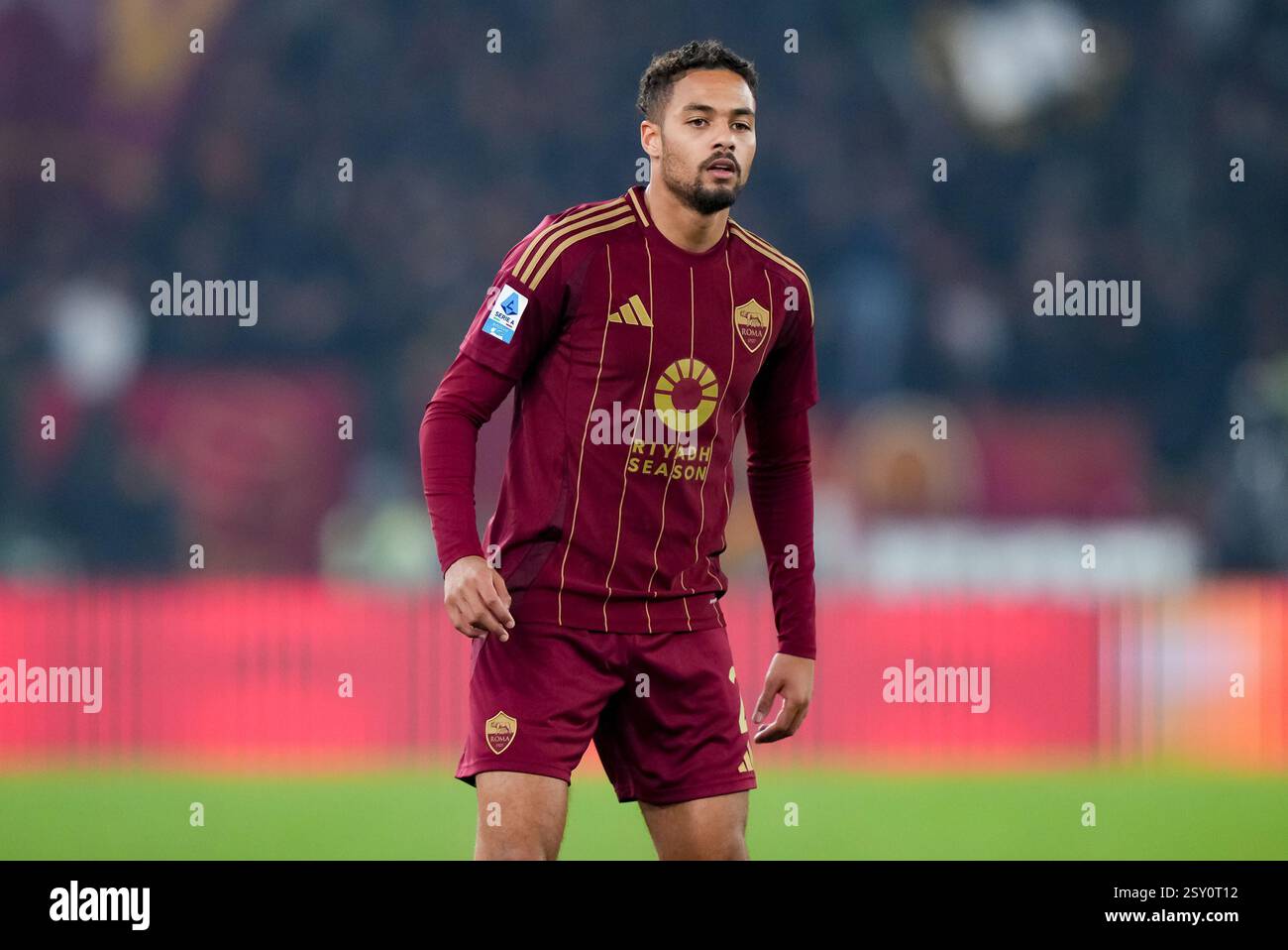 Rome, Italy. 24th Feb, 2025. Devyne Rensch of AS Roma looks on during ...