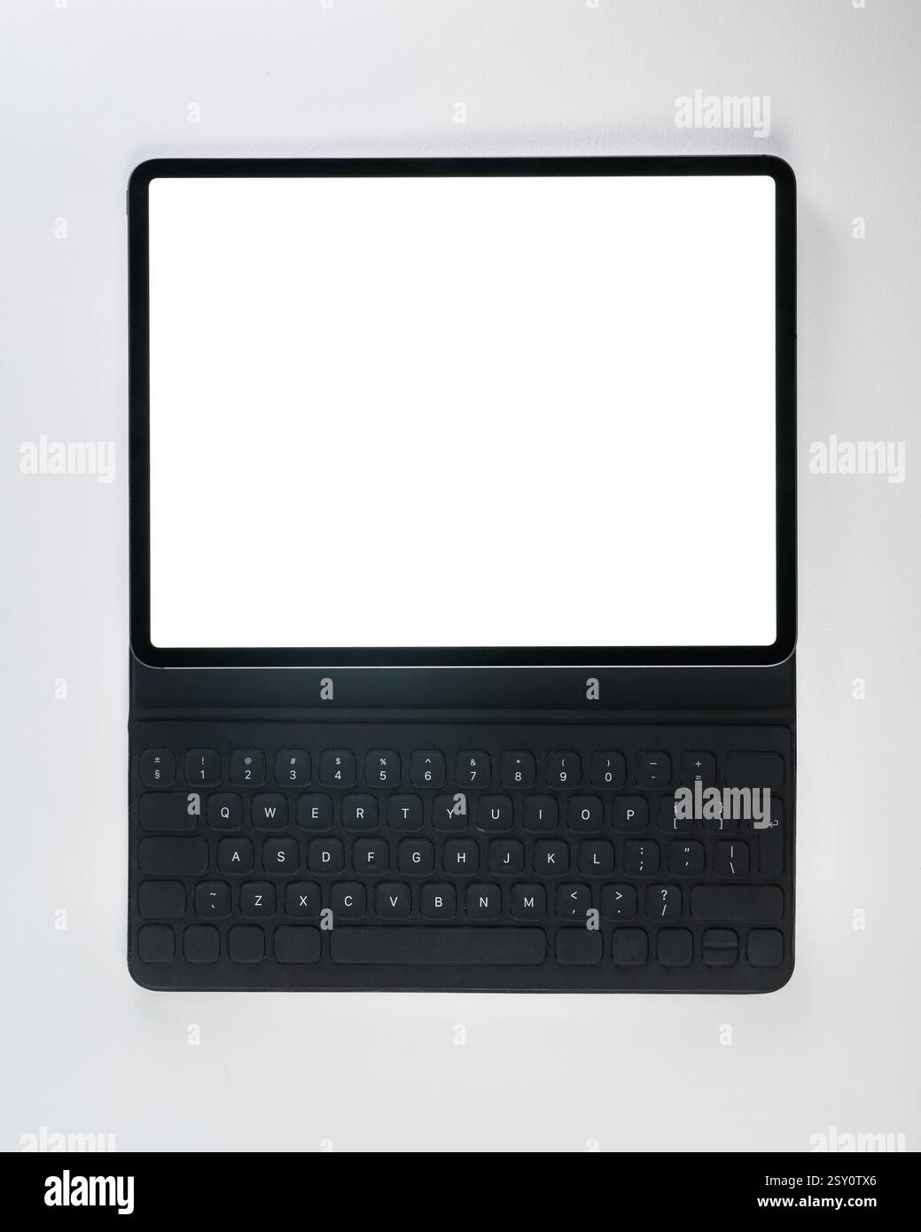computer laptop tablet empty white screen mockup top white background ...