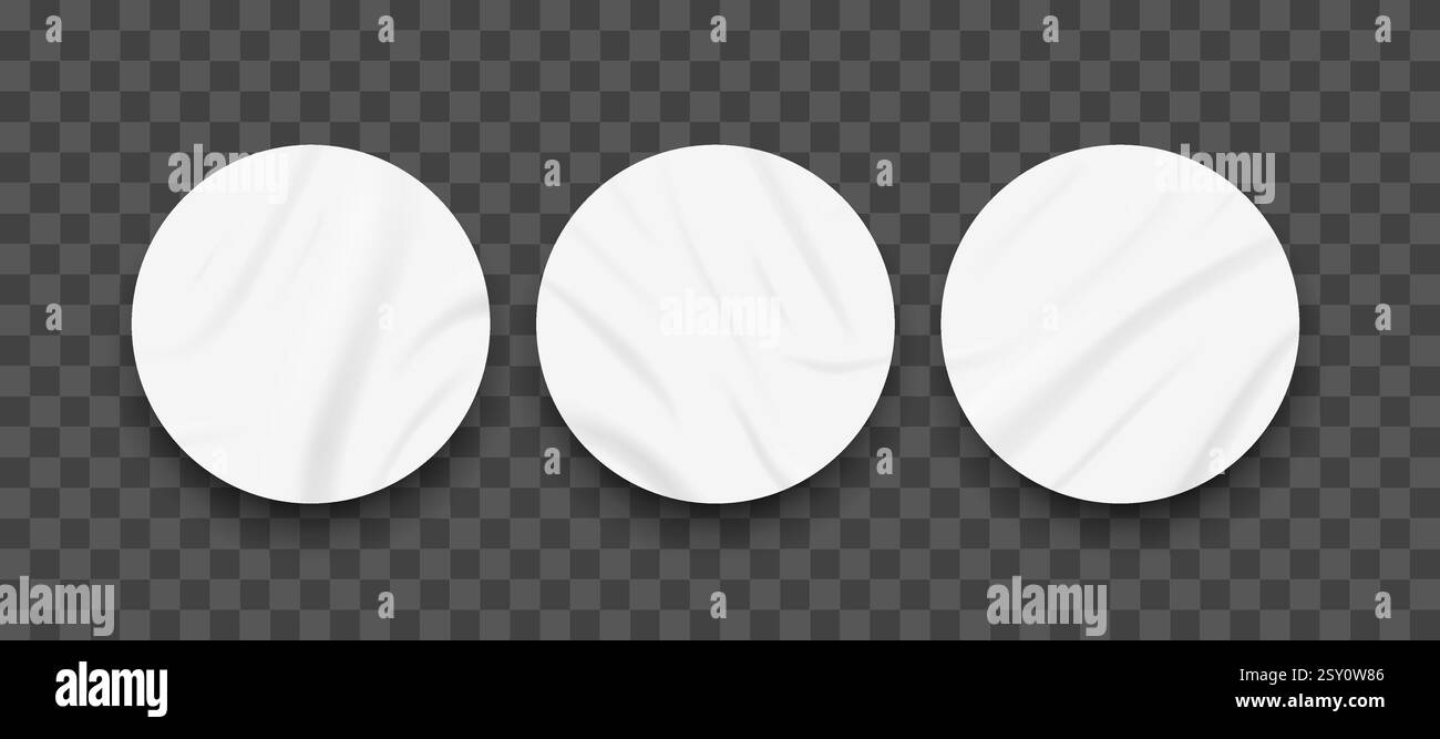 Crumpled stickers on transparent background. Vector Stock Vector Image ...