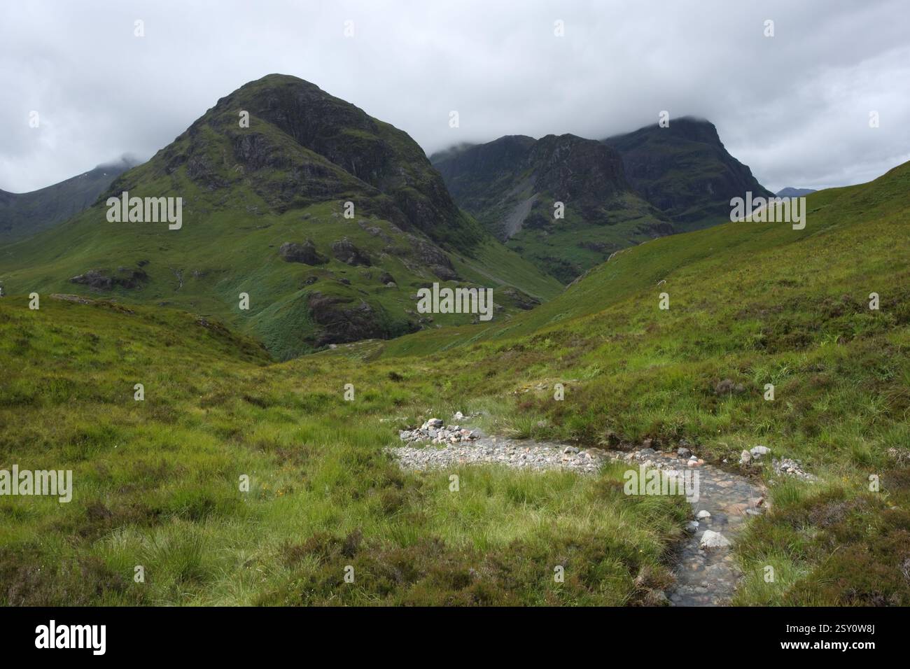 The Three Sisters in Glencoe on a dull summers day in the Scottish ...