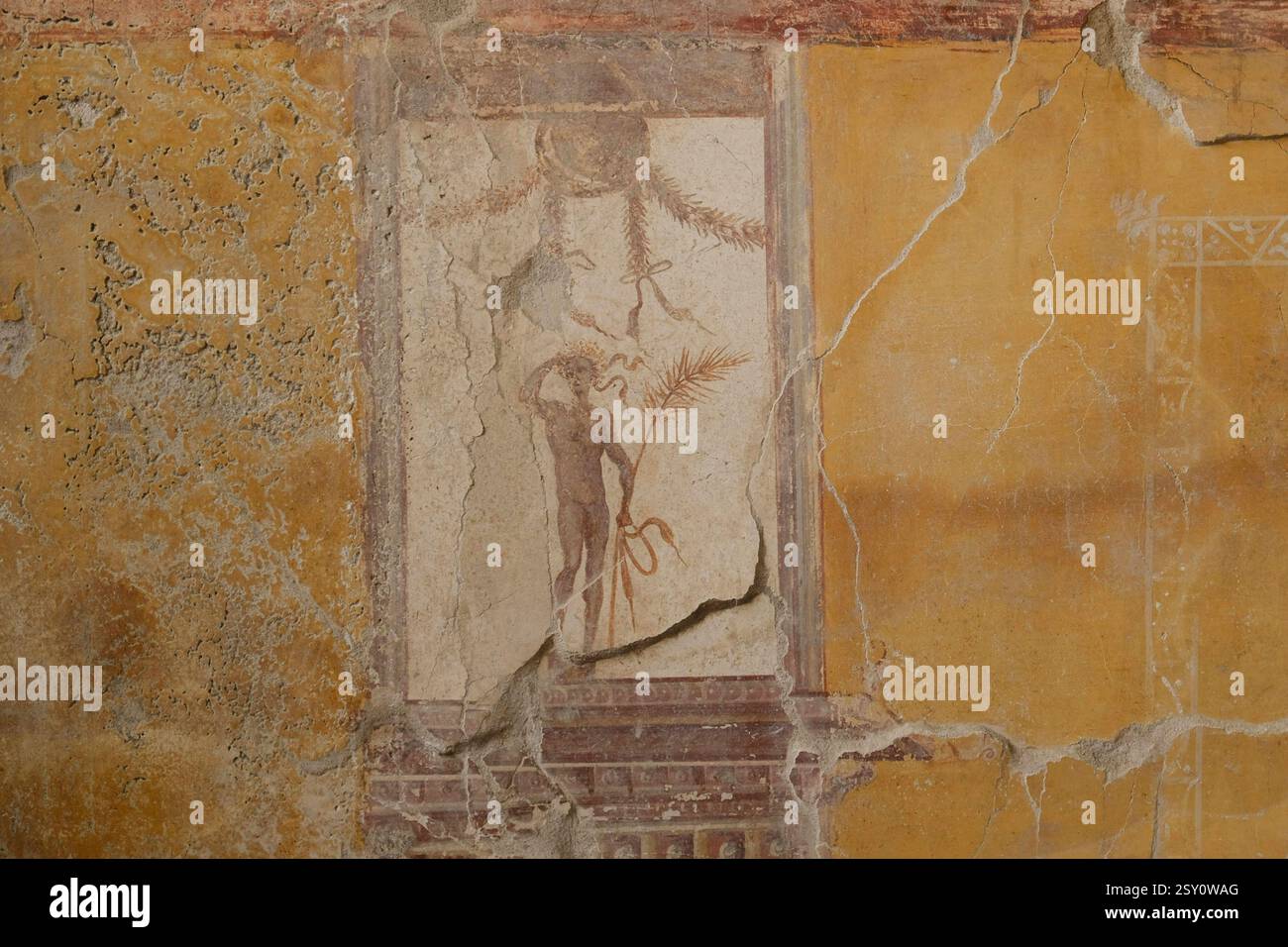 pompeii, a frescoed room with initiation into the mysteries and ...