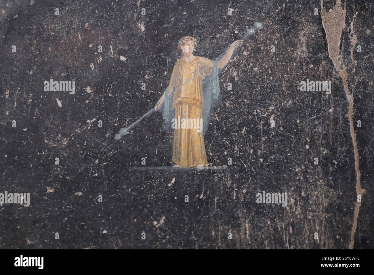 pompeii, a frescoed room with initiation into the mysteries and ...