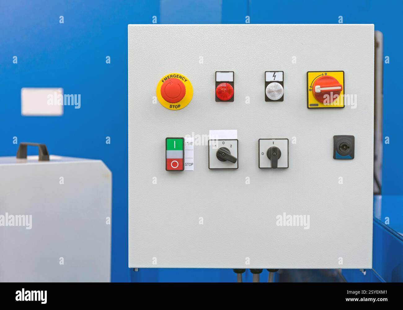Machine Control Panel Electric Power Box in Factory Stock Photo - Alamy