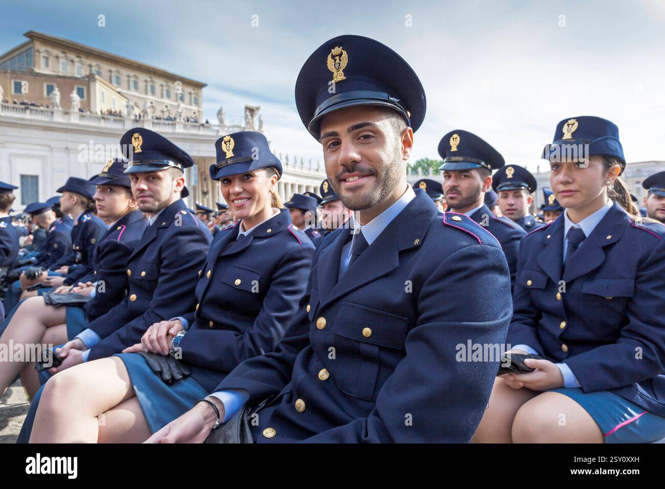 Men and women representatives State forces, Italian police. Vatican ...