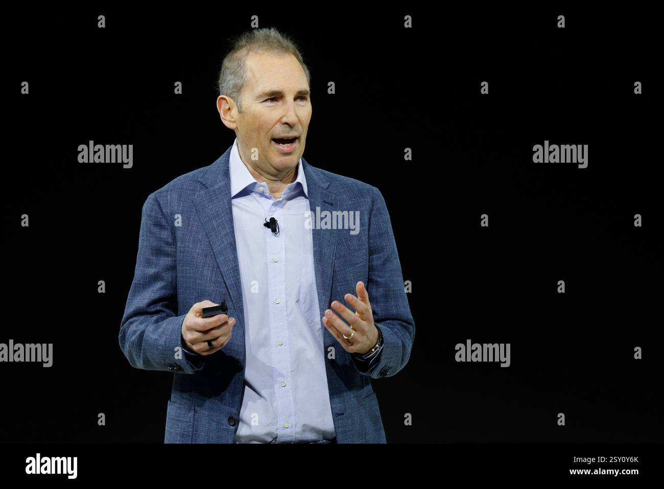 CEO of Amazon Andy Jassy speaks during an Amazon Devices launch where Amazon unveils the long ...