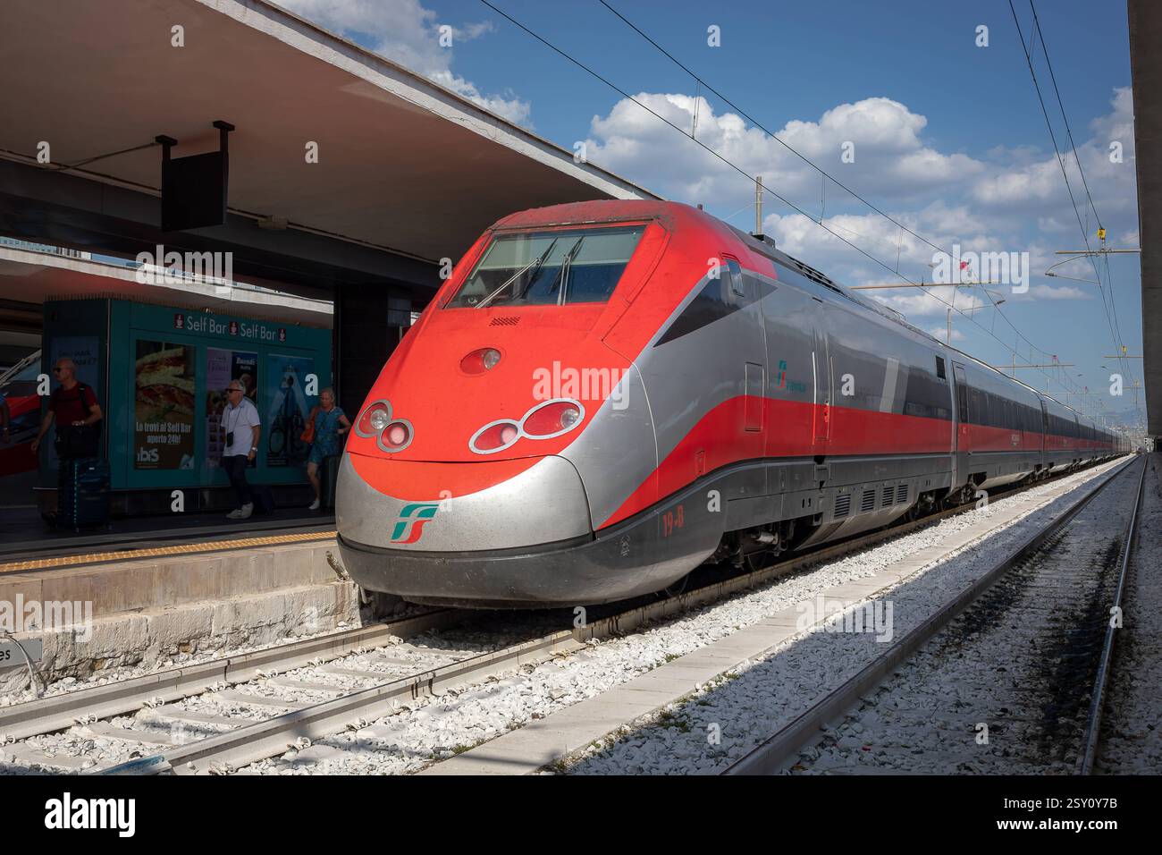 High-speed train, terminal station. Naples, Italy - September 11, 2019 ...