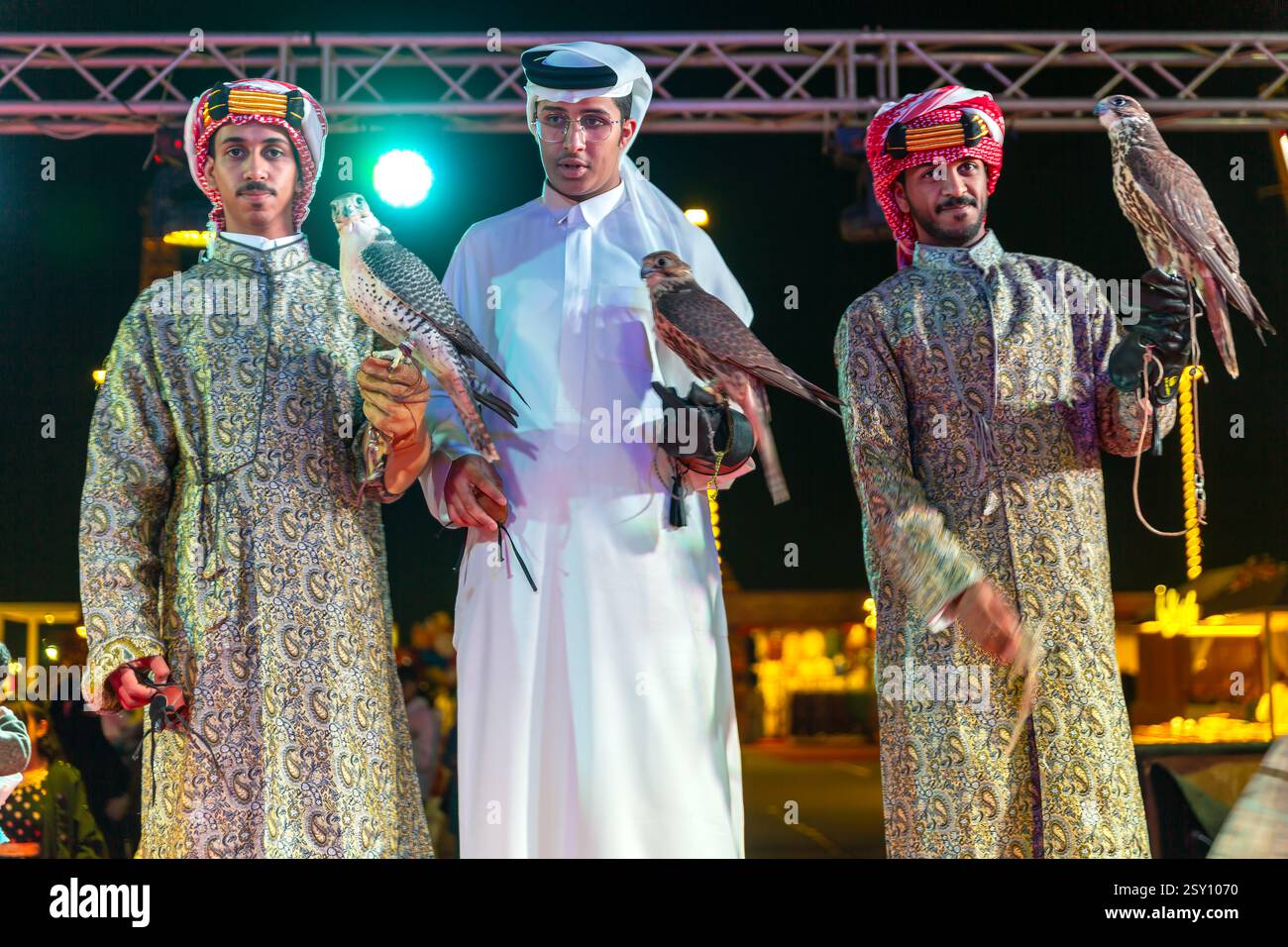 Arabian Man Holding a Falcon on Saudi Foundation Day – A Glimpse into ...