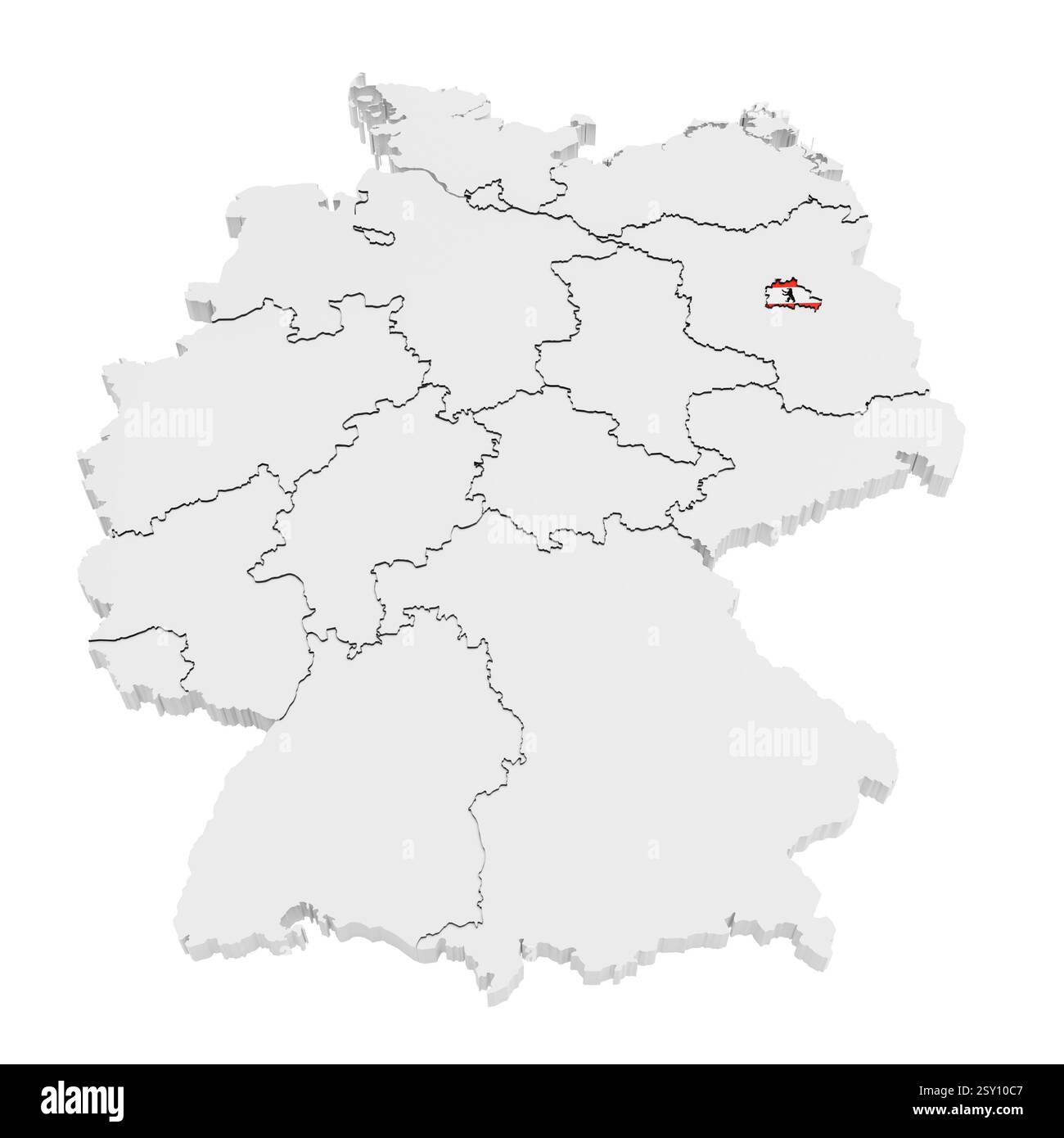Germany and all its states. The state Berlin highlighted and covered ...
