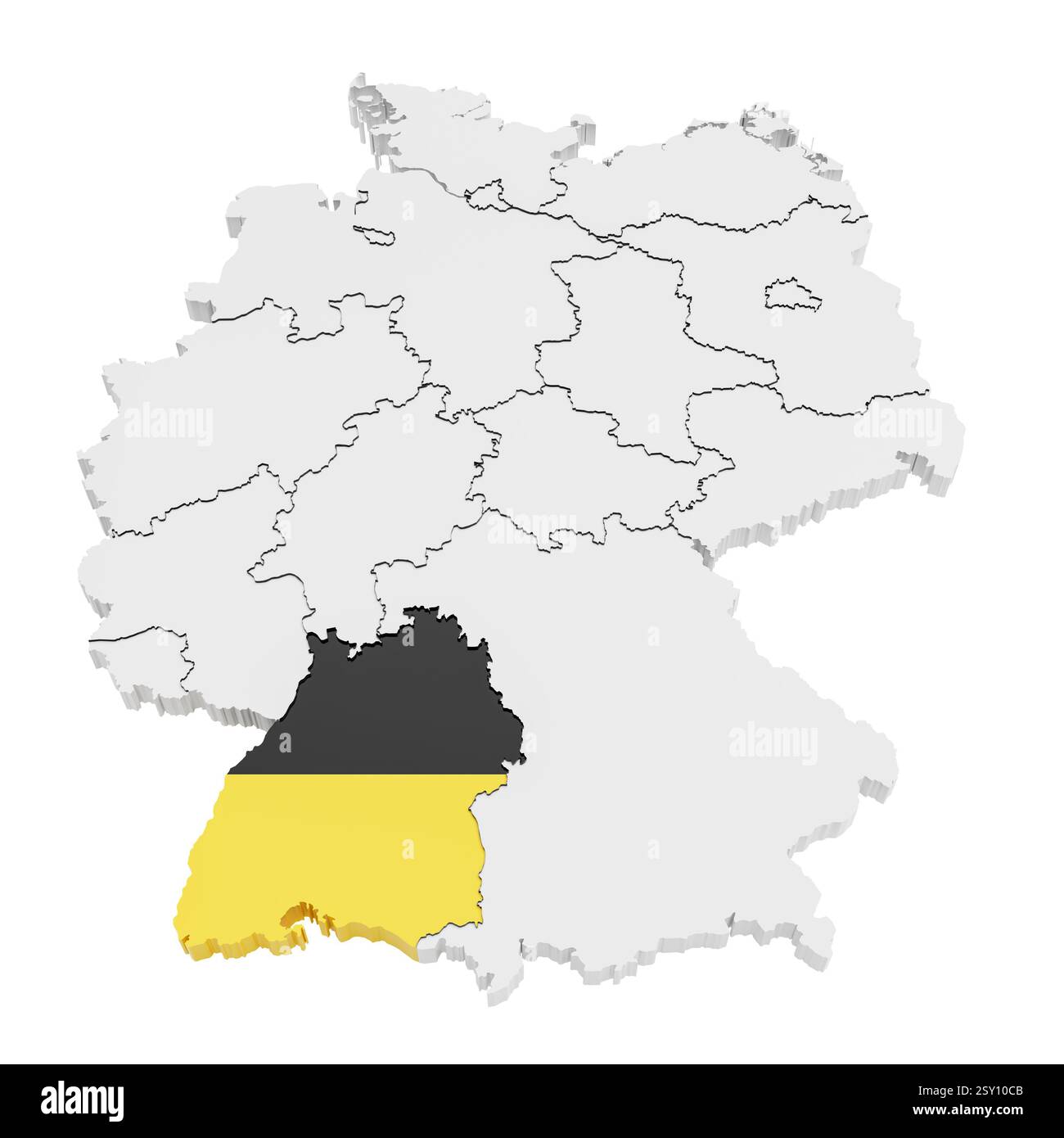 Germany and all its states. The state Baden-Württemberg highlighted and ...