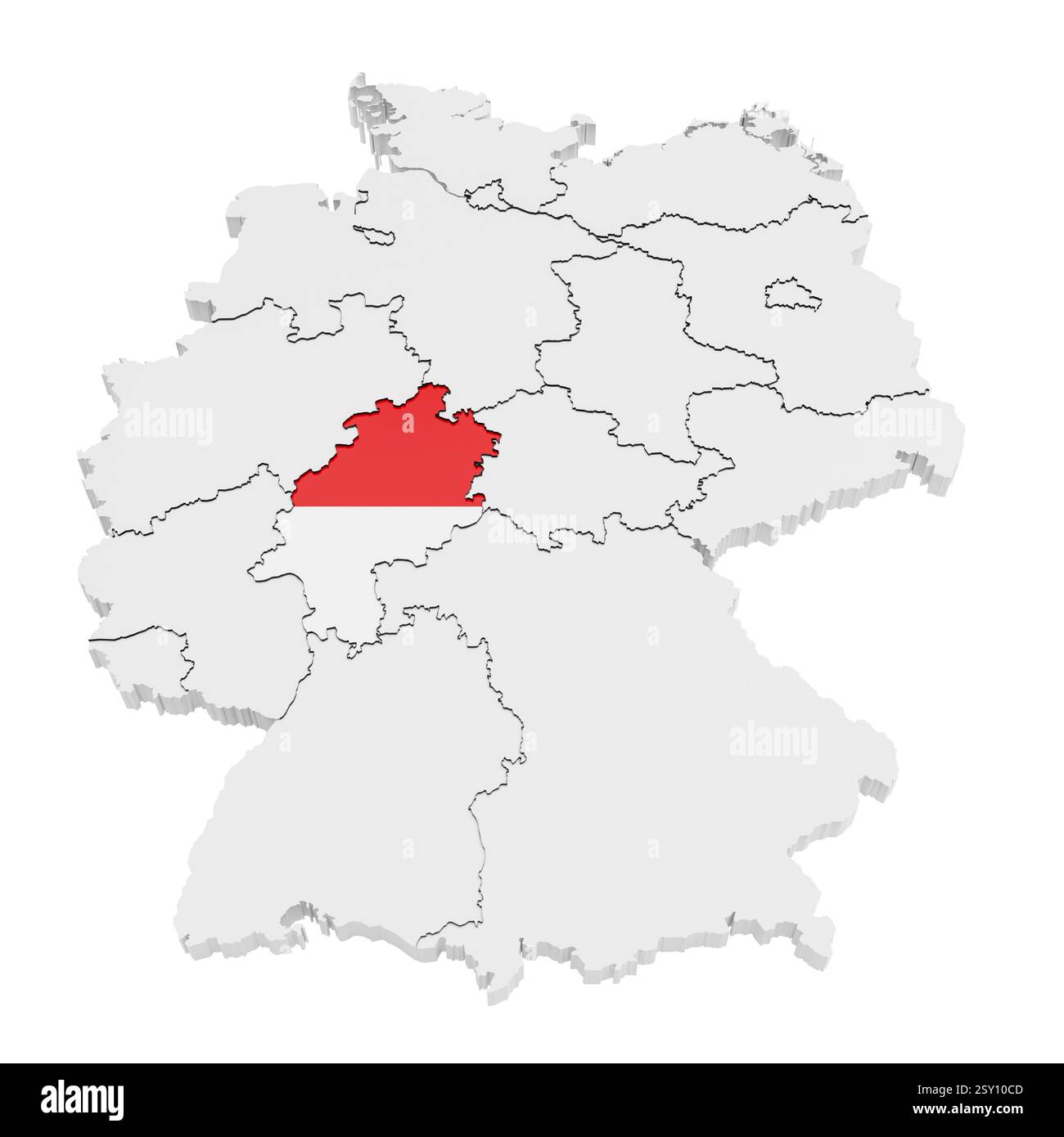 Germany and all its states. The state Hesse (Hessen) highlighted and ...