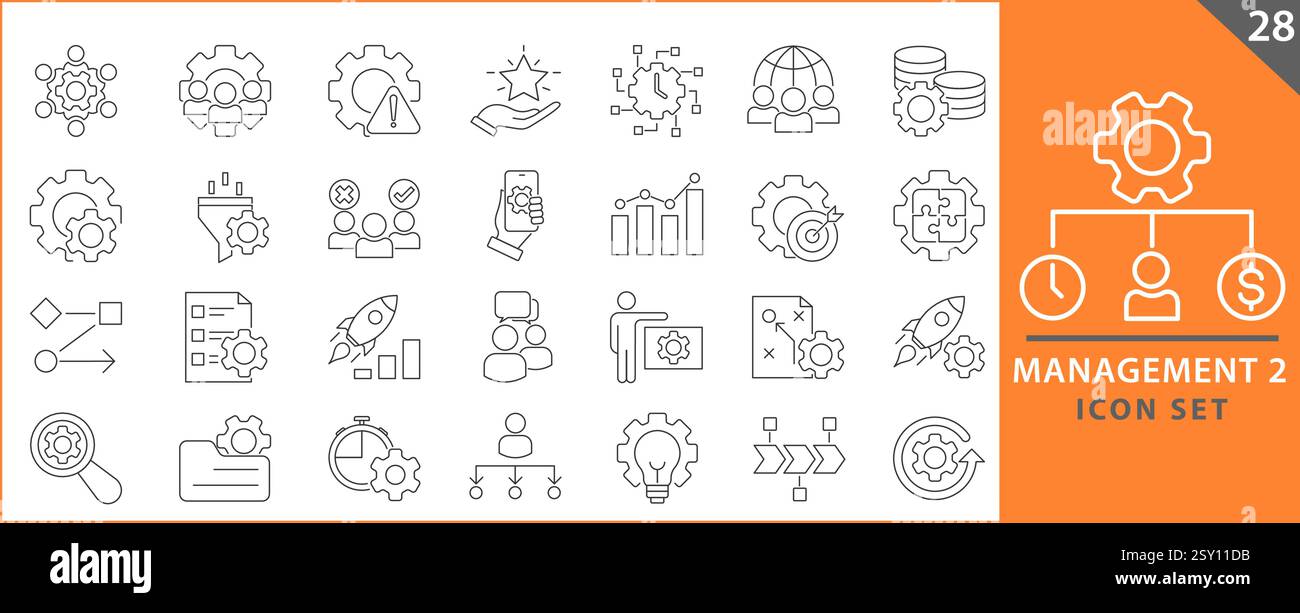 Management icon set. management icons. icons about management business ...