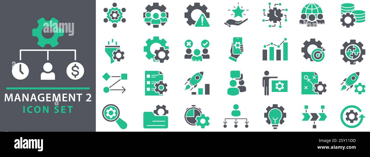 Management icon set. management icons. icons about management business ...