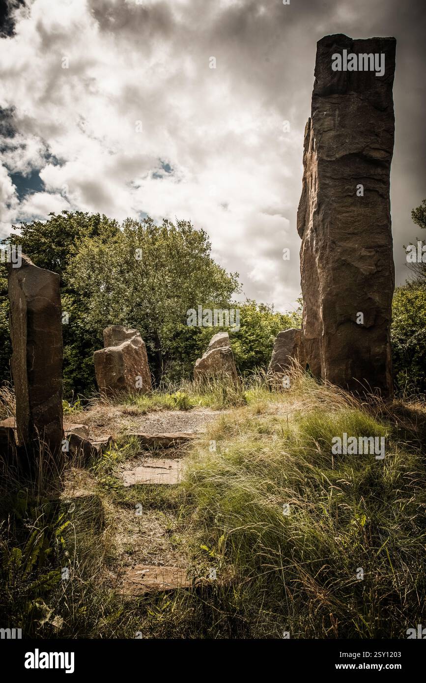 Charles Jencks, A Stone's Progress, Kirknewton, Scotland Stock Photo ...