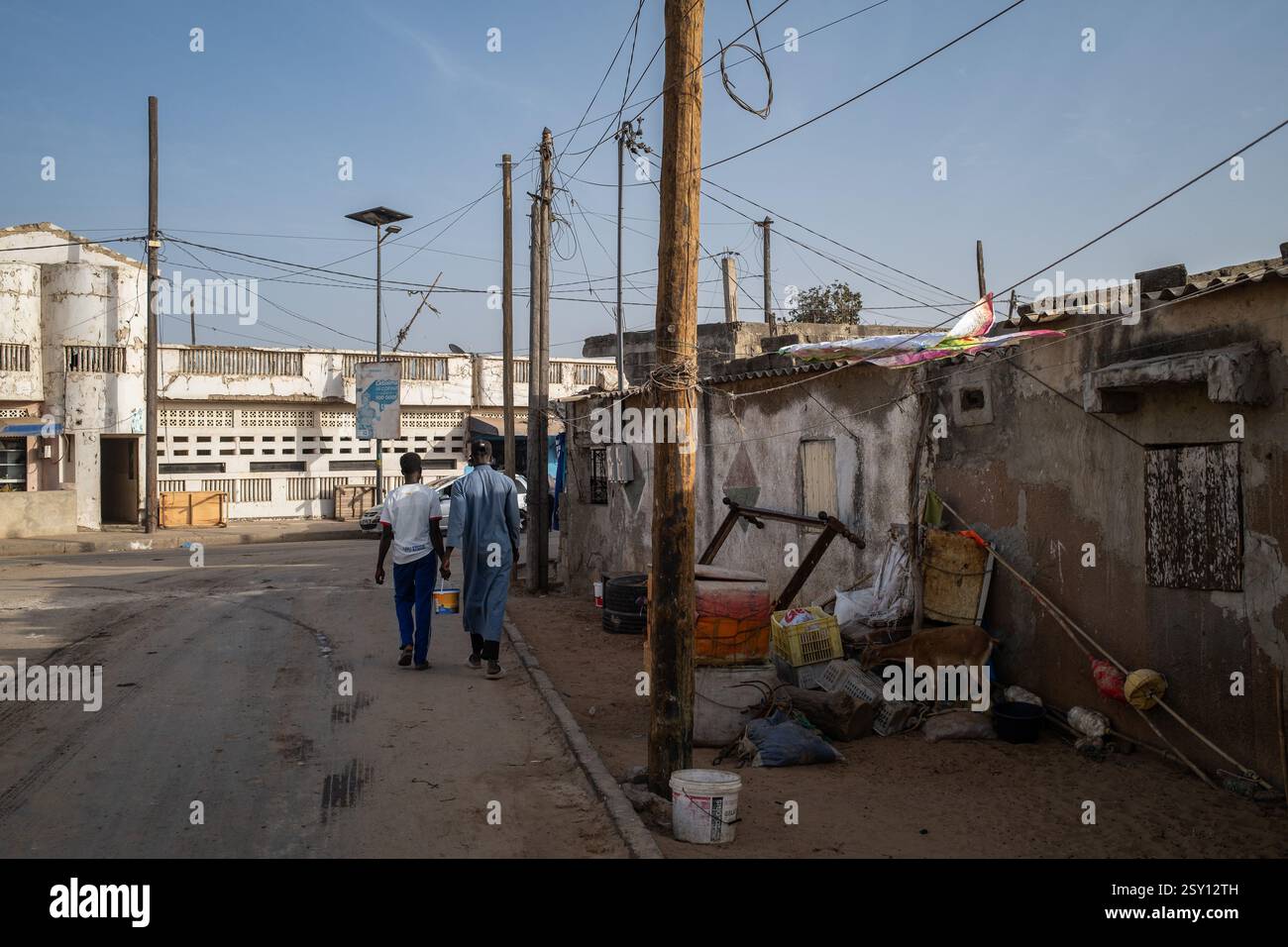 Cayar, Senegal. 08th Feb, 2025. Street in the city center of Cayar, in ...