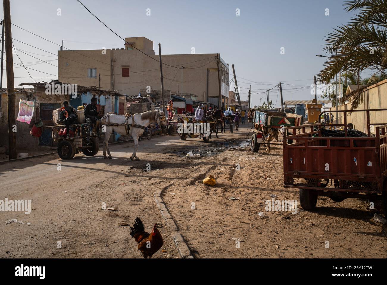 Cayar, Senegal. 08th Feb, 2025. Street in the city center of Cayar, in ...