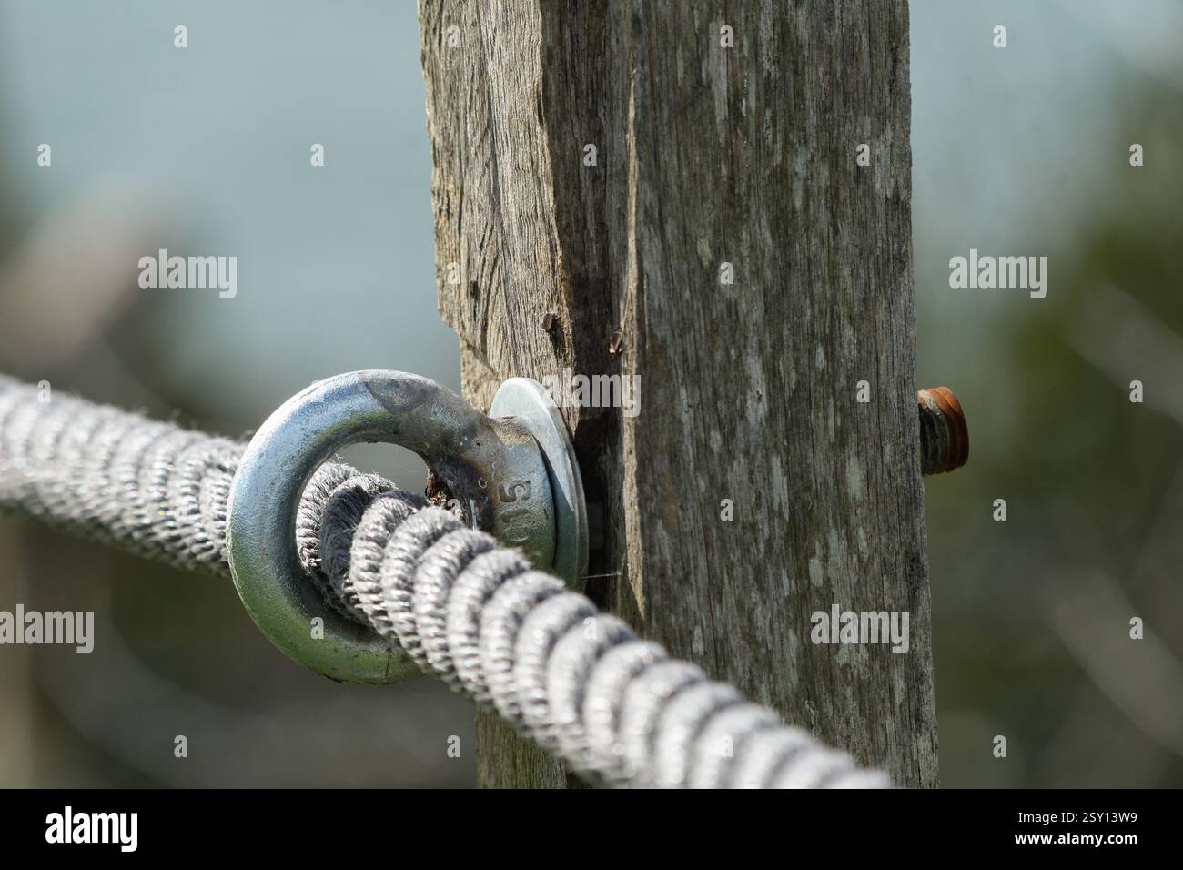 Detail of a rope railing Stock Photo - Alamy