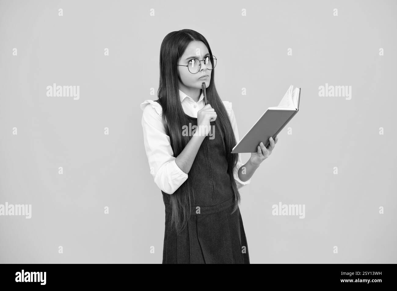 Back to school. Teenager schoolgirl with book ready to learn. School ...