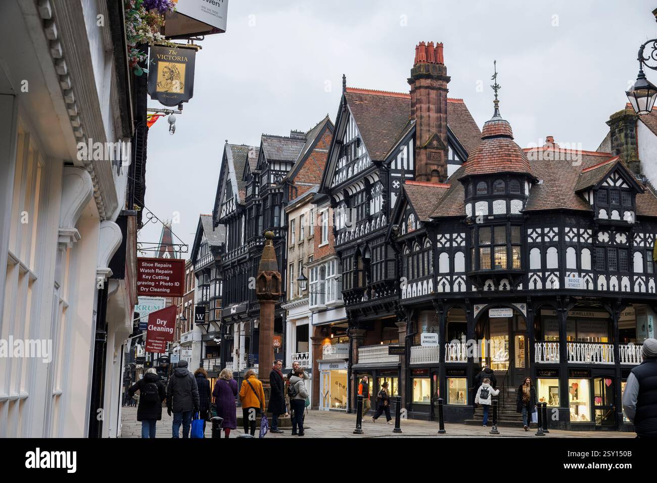 Shopping in Chester City Centre Stock Photo - Alamy