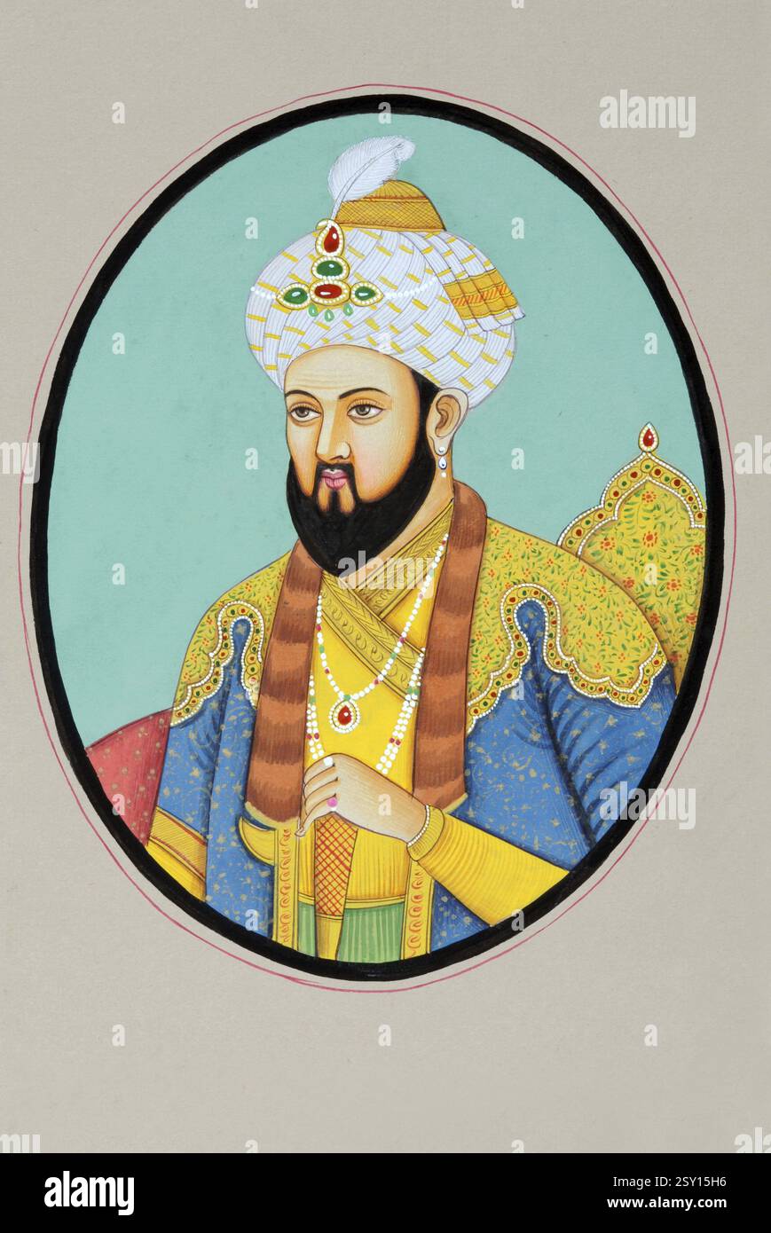 Miniature painting of mughal emperor humayun Stock Photo - Alamy