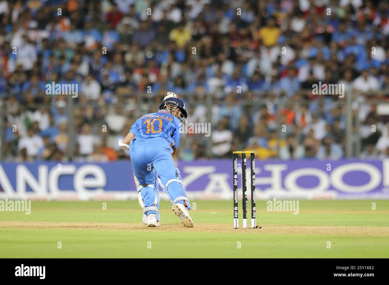 Batsman Sachin Tendulkar 2011 ICC World Cup Final Sri Lanka Wankhede Stadium Mumbai Stock Photo ...