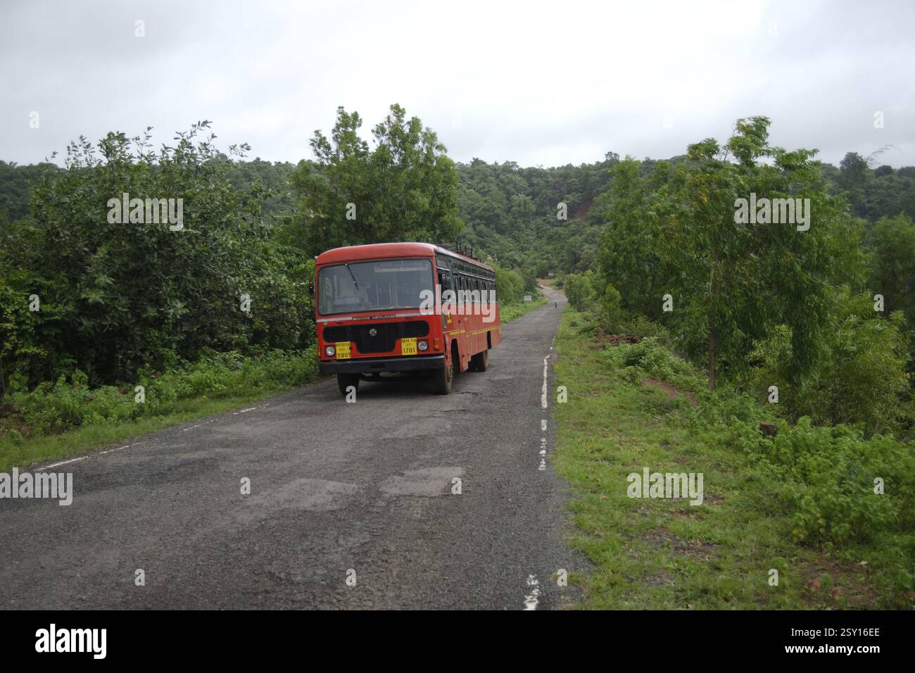 Bus on road, maharashtra, india, asia Stock Photo - Alamy